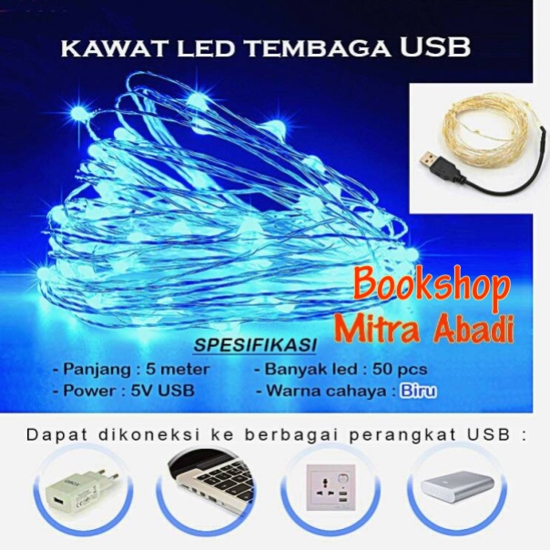 Jual Lampu Natal LED USB Kawat Tembaga 5 Meter DC 5V | Shopee Indonesia