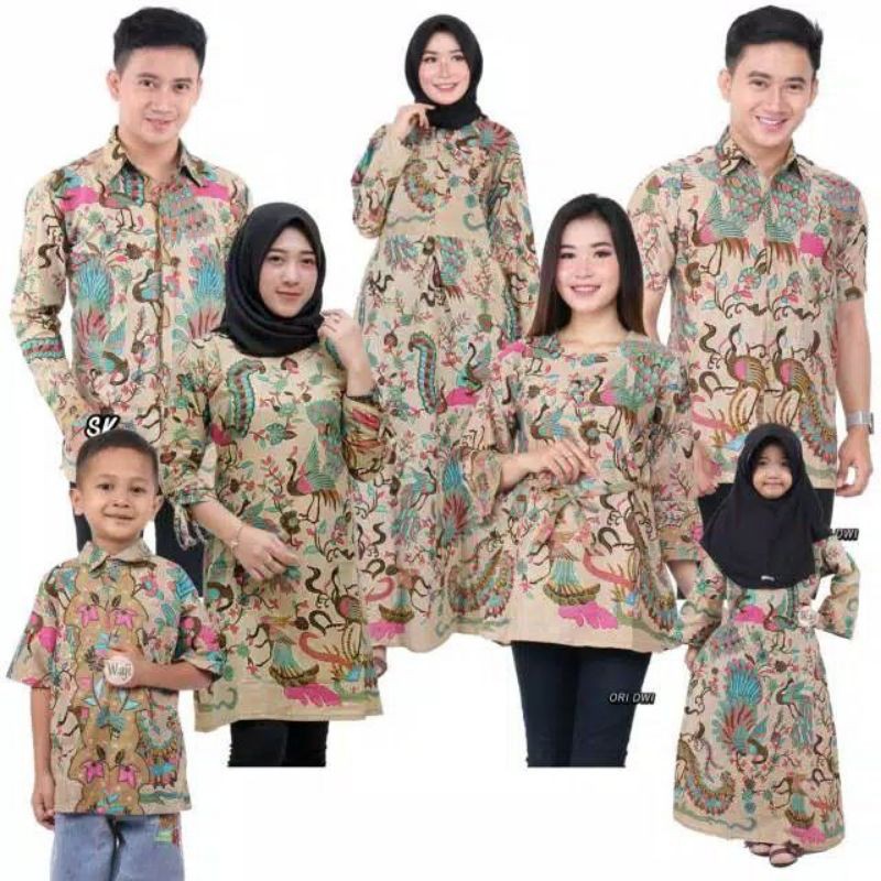 Jual Batik Couple Keluarga Merak Tosca Bisa Order Satuan | Shopee Indonesia