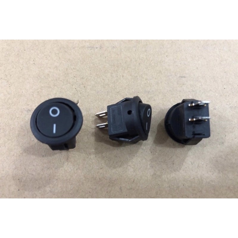 Jual Saklar Rocker switch BULAT MINI HITAM 2 pin / 2 kaki ON OFF ROCKER ...