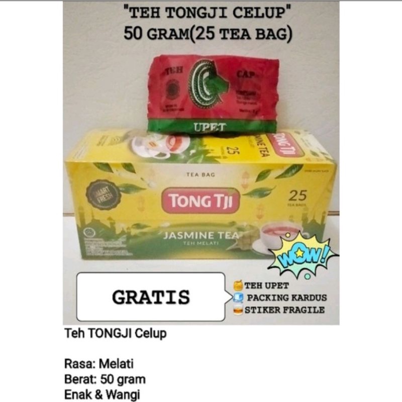 Jual 𝐓𝐞𝐡 𝐓𝐨𝐧𝐠𝐣𝐢 𝐂𝐞𝐥𝐮𝐩 𝟓𝟎 𝐠𝐫𝐚𝐦 GRATIS Teh upet | Shopee Indonesia