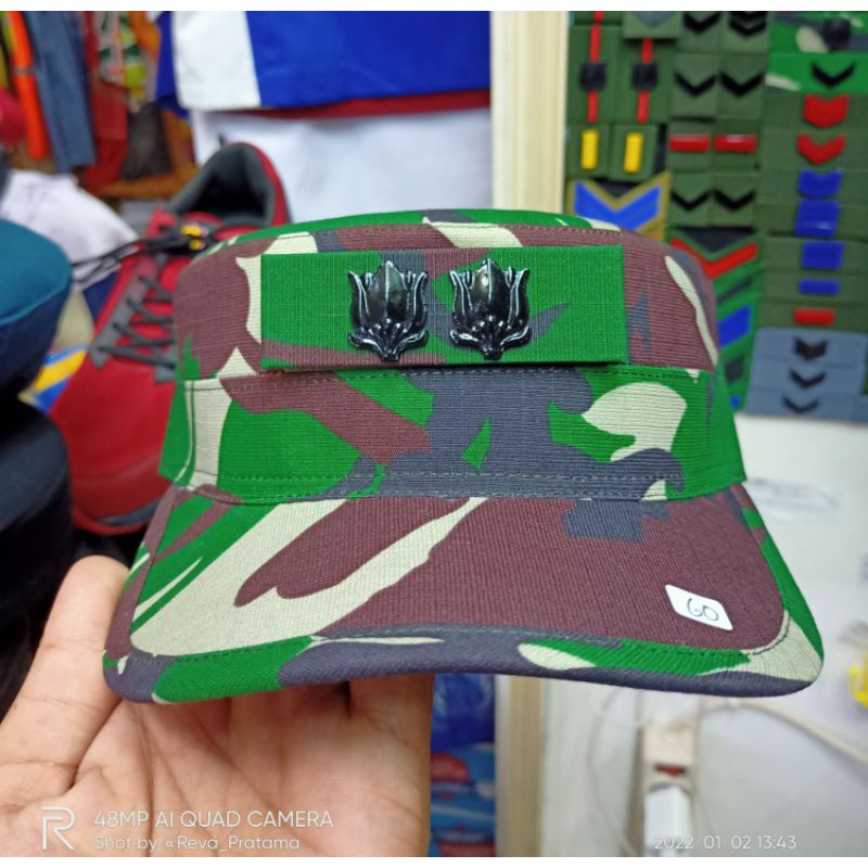 Jual Topi pet pdl loreng + pangkat letkol | Shopee Indonesia
