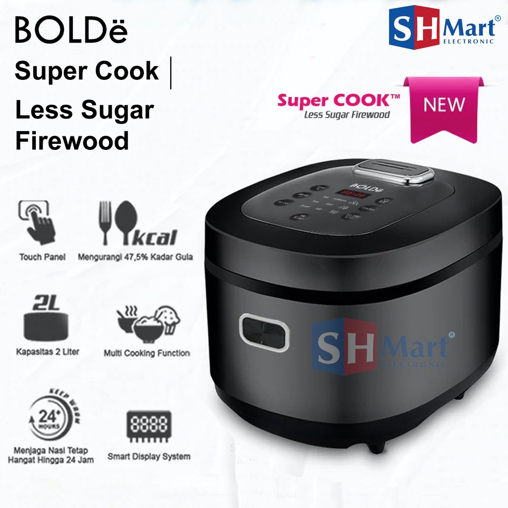 Jual BOLDE RICE COOKER SUPER COOK LESS SUGAR FIREWOOD KAPASITAS 2 LITER ...