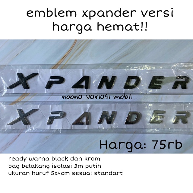 Jual logo kap mesin emblem kap mesin xpander black hitam dan krom versi ...