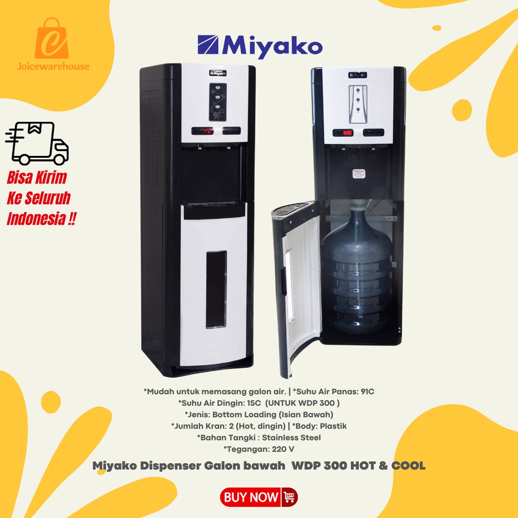 Jual Miyako Dispenser Galon bawah WDP 300 HOT & COOL / WDP 500 3in1 ...