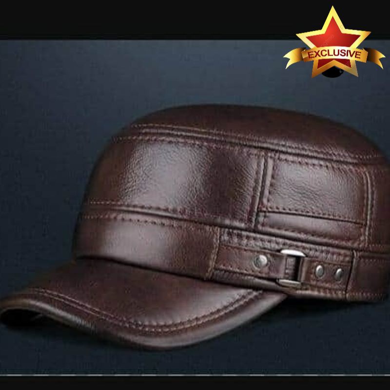 Jual TOPI KOMANDO PRIA KULIT ASLI/TOPI KULIT ASLI PRIA MODEL KOMANDO ...