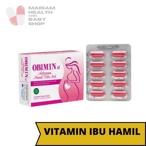 Jual Obimin AF Box Isi 30 Kaplet | Vitamin Ibu Hamil dan Menyusui ...