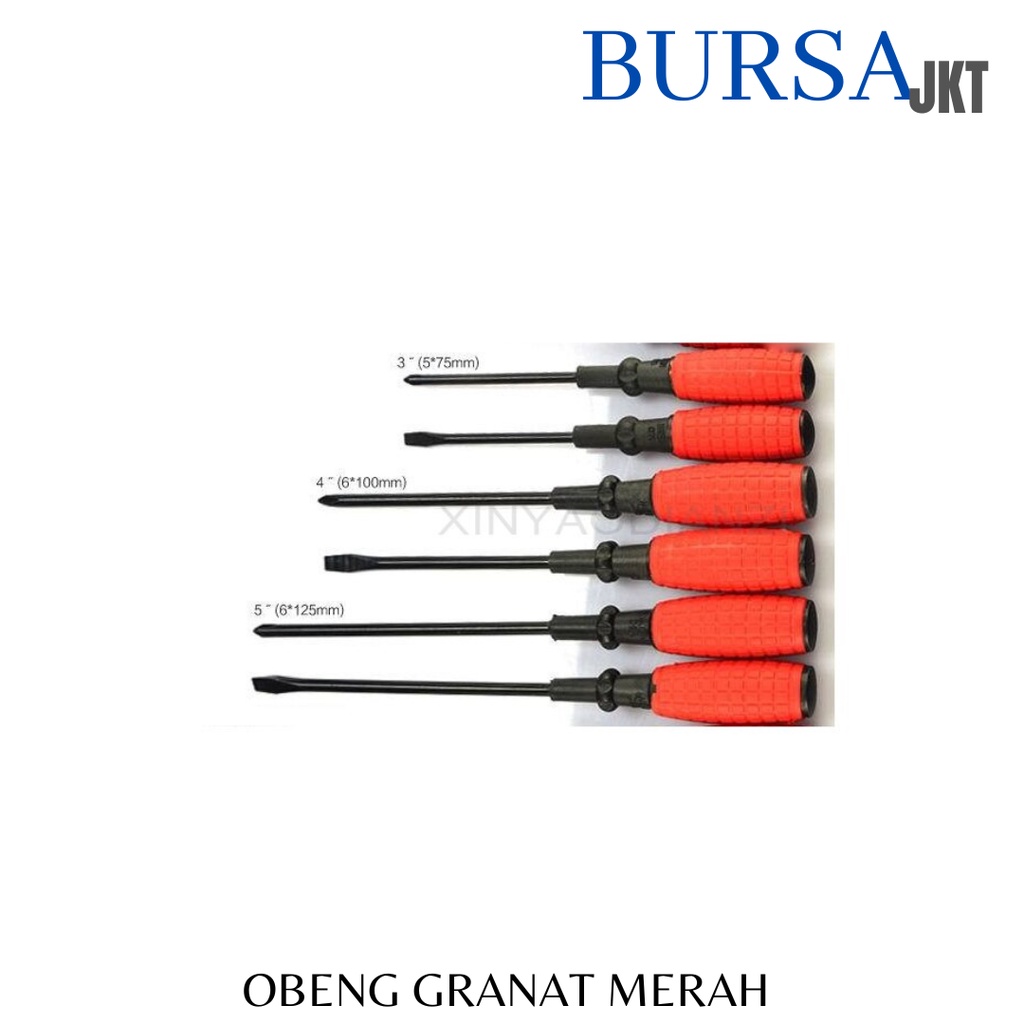 Jual OBENG KARET MODEL GRANAT MERAH 4 DAN 5 MM PANJANG 160 & 200 MM ...