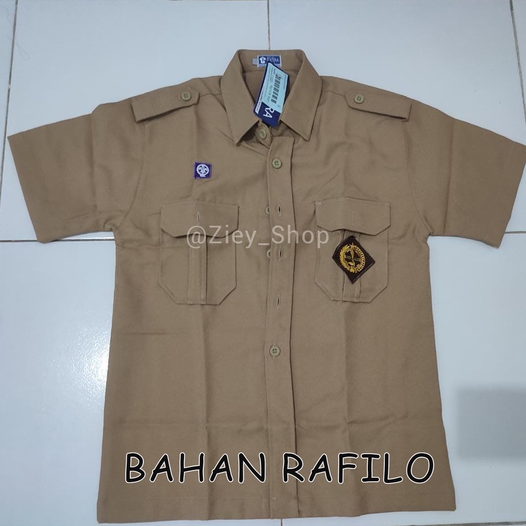 Jual Baju Pramuka Bahan Rafilo Tebal Cowok Pendek Extra Empat Lima ...