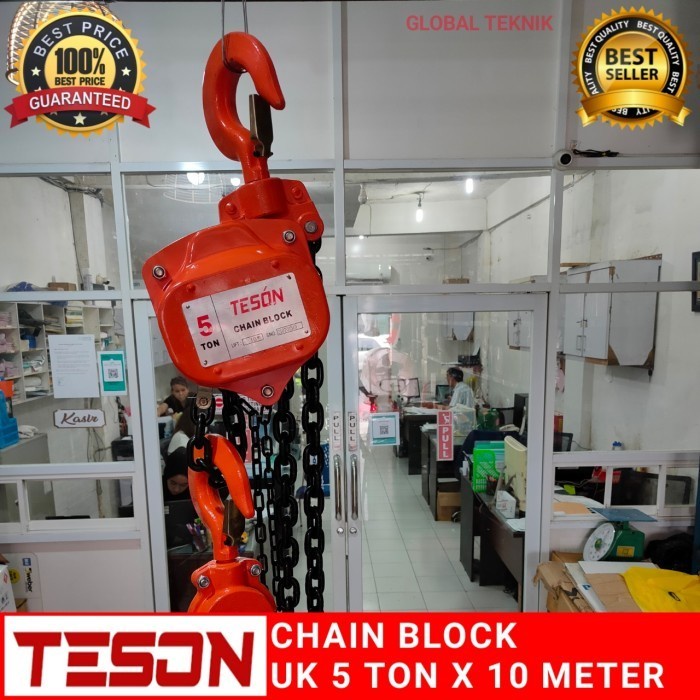 Jual Takel manual 5 ton 10 meter Kerekan Katrol 5Tx10M Derek Hoist Lift ...