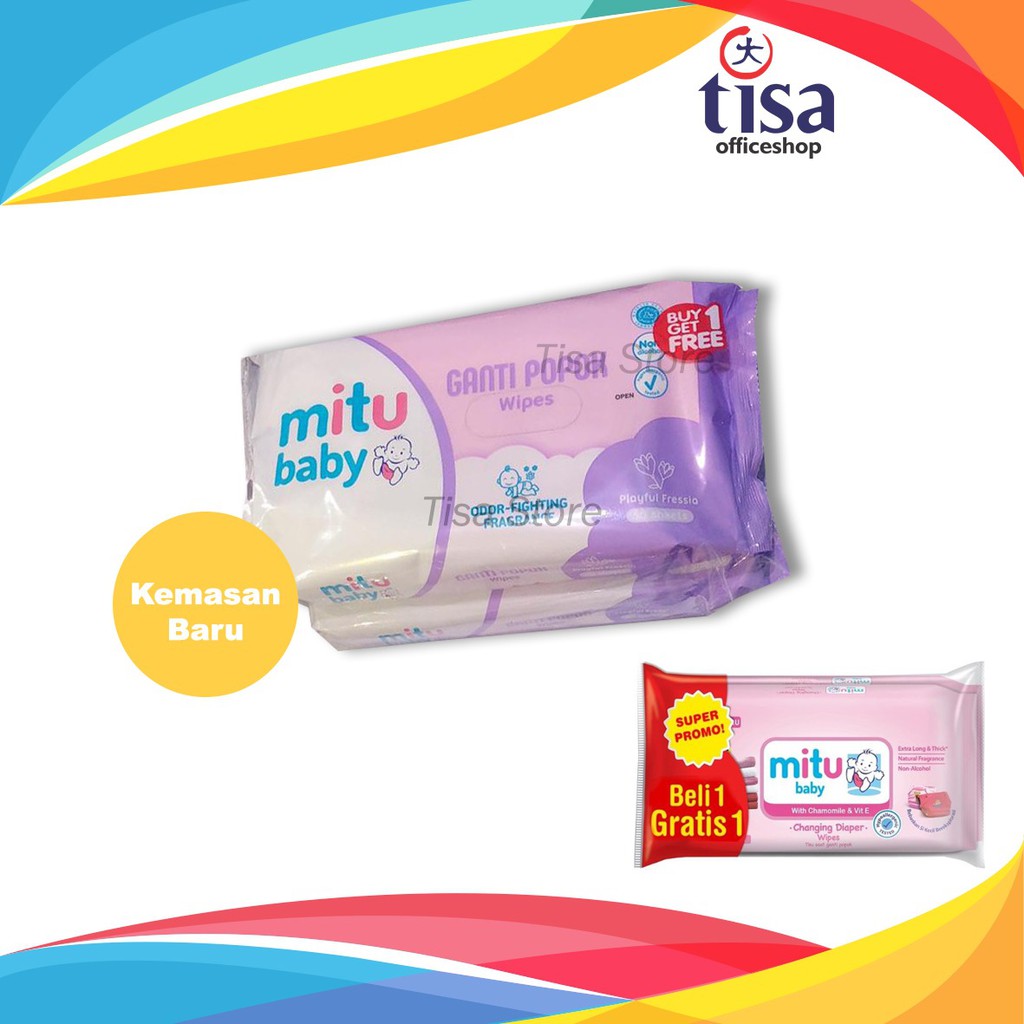 Jual Tissue Basah Mitu Buy 1 Get 1 isi 50 sheet | Shopee Indonesia