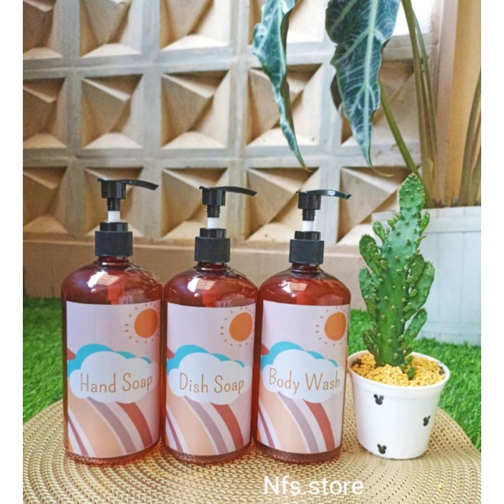 Jual BOTOL PUMP 500ml HDPE PUTIH EDISI RAINBOW BOTOL SABUN MANDI BOTOL ...