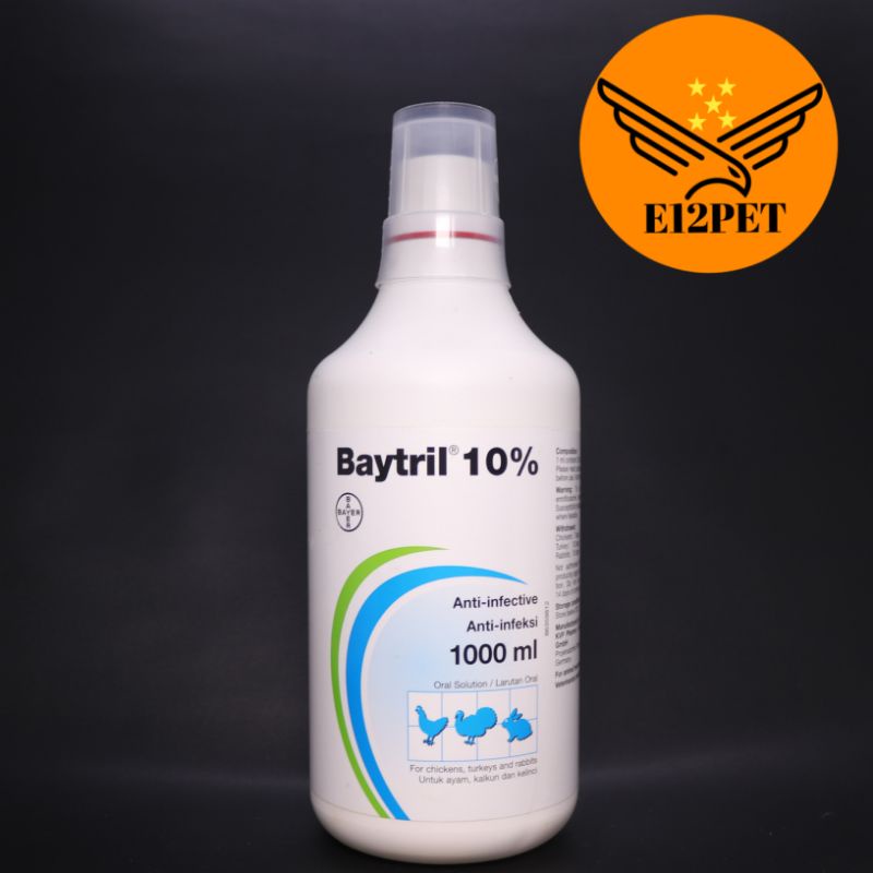 Jual Baytril 10% 1Liter Enrofloxacine Bayer Obat CRD Snot/Coriza ...