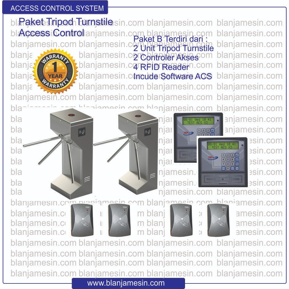Jual Tripod Turnstile With Access Control System Tks Acs (paket B 
