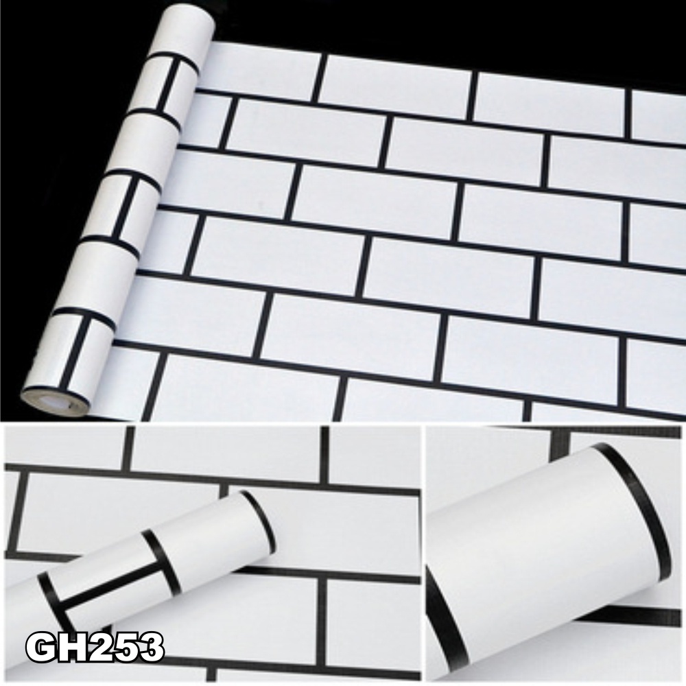 Jual Wallpaper Stiker Dinding Batu Bata 3D Wallstiker Kotak Putih ...