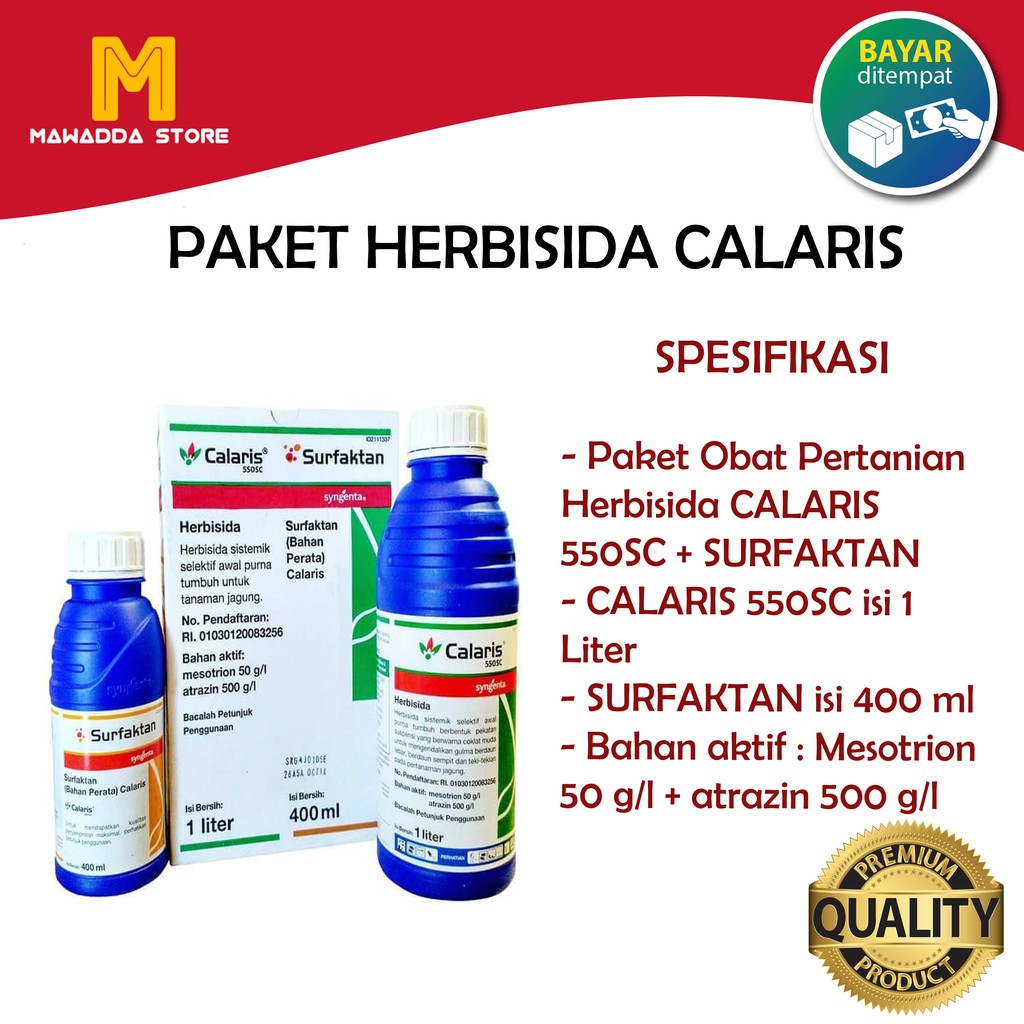 Jual Paket Obat Pertanian Herbisida CALARIS 550SC - 1 L SURFAKTAN - 400 ...
