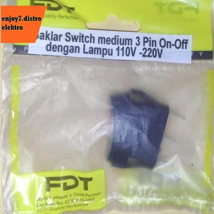 Jual Saklar Switch Medium 3 Pin On-Off Dengan Lampu 110V -220V ...