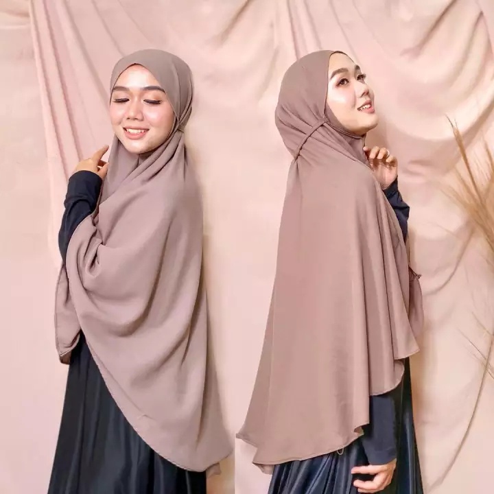 Jual Khimar Bergo Jumbo Wolfis Non Ped / Khimar Jumbo Tali Non Ped / Hijab Instan Maryam Syari ...