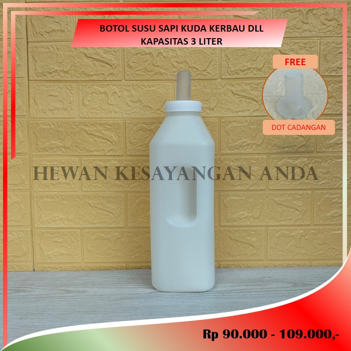Jual Botol Susu Pedet Anak Sapi Ukuran 3 Liter Gagang Tegak Dot Silikon ...