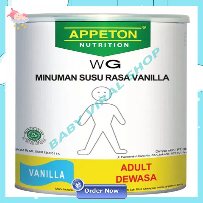 Jual Appeton Weight Gain Rasa Vanila 900gr Susu Dewasa Susu Appeton WG ...