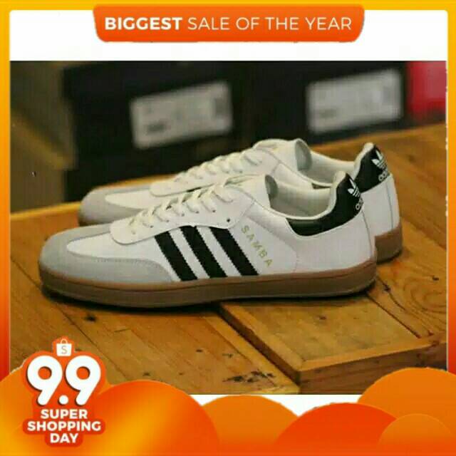 Jual Sepatu Adidas Samba Putih Kombinasi Garis Hitam /Sepatu Adidas ...