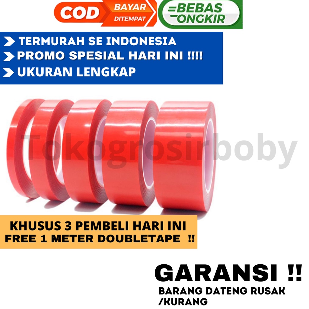 Jual Double Tape Doble Tip Bening 3m Lem Super Kuat Acrylic Anti Air ...