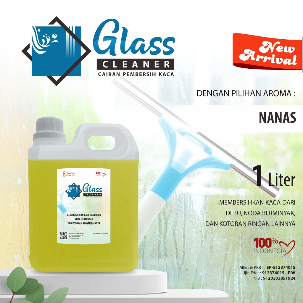 Jual Cairan Pembersih Kaca Glass Cleaner Aroma Segar 1 Liter / Cairan ...