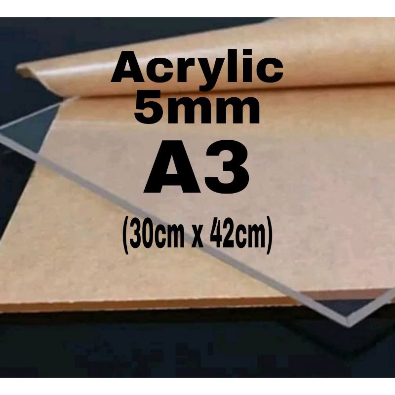 Jual Acrylic / Akrilik Lembaran Ukuran A3 (42cm x 30cm) Tebal 5mm | Shopee Indonesia