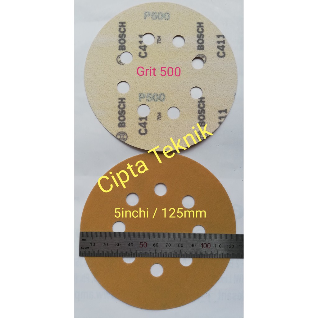 Jual Amplas Velcro 5 inchi Grit 500 Bosch 8 Lubang | Shopee Indonesia