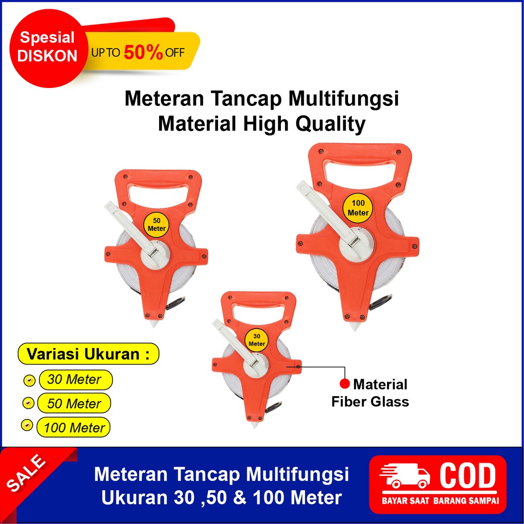 Jual METERAN TANCAP TANAH ALAT UKUR LUAS TANAH TAPE MEASURE METERAN ...