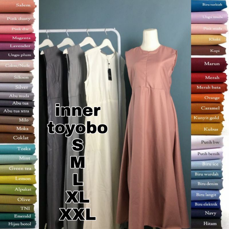Jual (PART-1)Gamis inner katun toyobo tanpa lengan S M L XL XXL | Shopee Indonesia