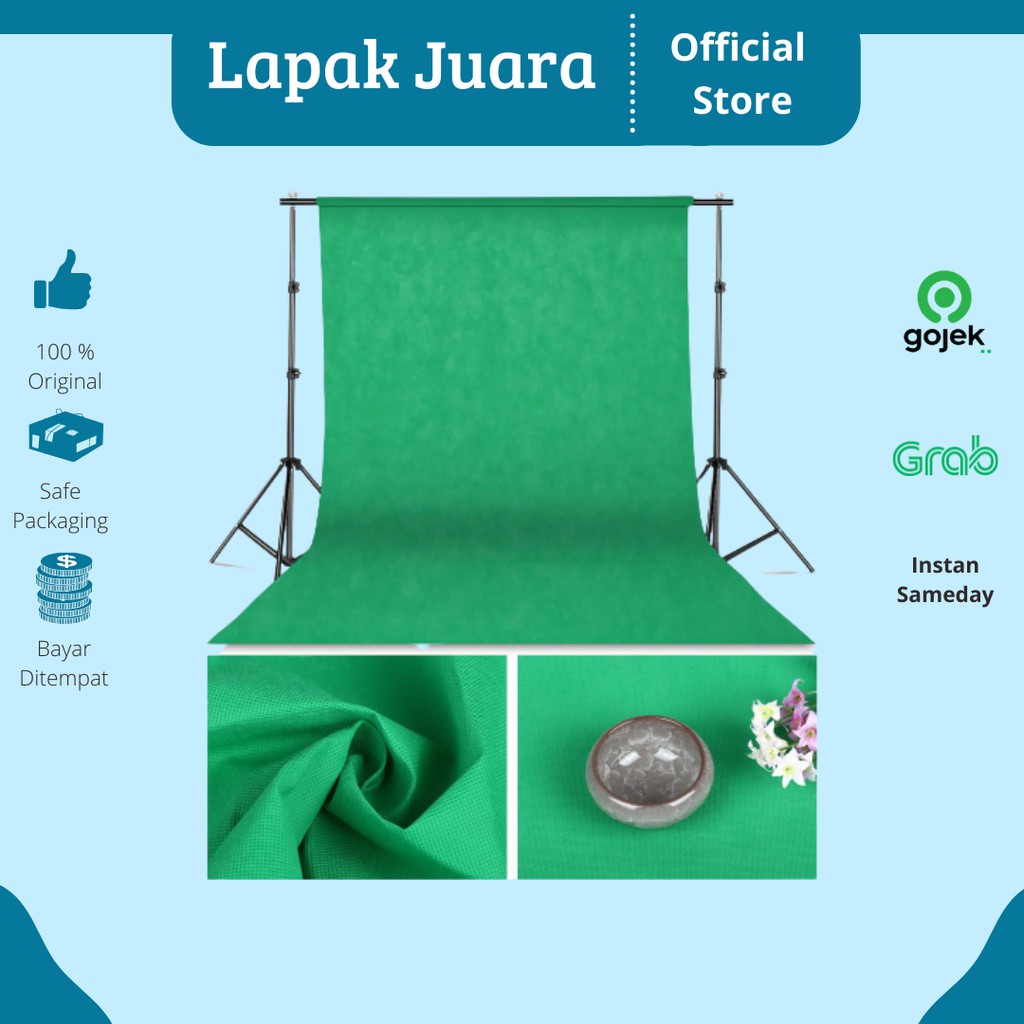 Jual Kain Backdrop Hijau Green Screen Backdrop Studio Fotografi Non ...