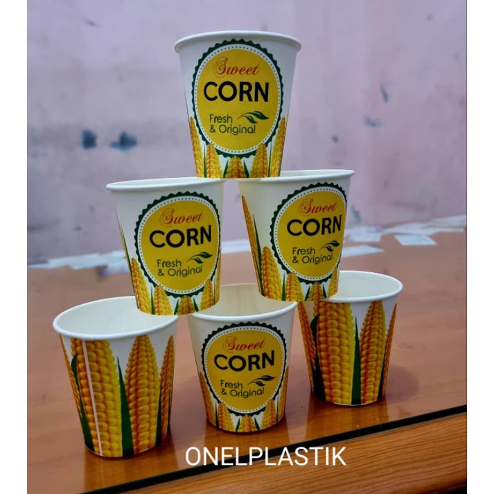 Jual Paper Cup 6,5 OZ Jagung / Gelas Jasuke / Pop Cron Sweet @ 50 pcs ...