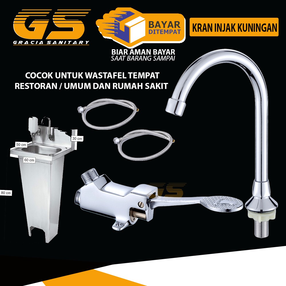 Jual Kran Wastafel Injak Keran injak / Kran Injak Wastafel Komplite ...
