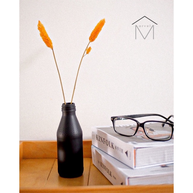 Jual MINI VAS Bunga VINTAGE VAS AESTHETIC VAS Hitam KACA ESTETIK BOTOL ...