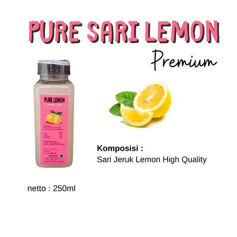 Jual 1 Botol Pure Sari Lemon Premium 250 ml (1 PLK) | Shopee Indonesia