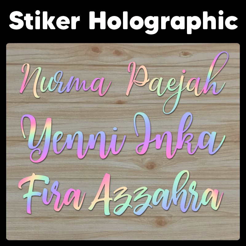 Jual STIKER HOLOGRAPHIC CUSTOM | HOLOGRAM NAMA ANEKA FONT | Shopee ...