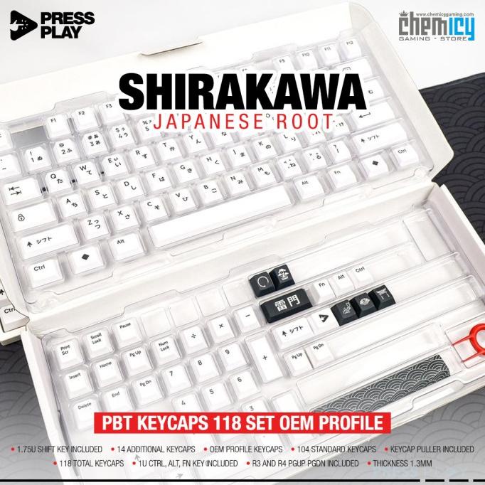 Jual Press Play Shirakawa Japanese Root PBT Keycaps 118 Set OEM Profile ...