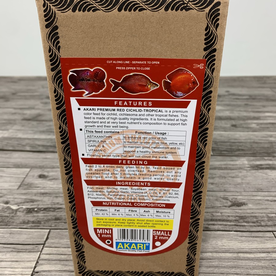 Jual Akari Premium Red Cichild 100gr/pelet Tropical Fish/pakan ikan ...