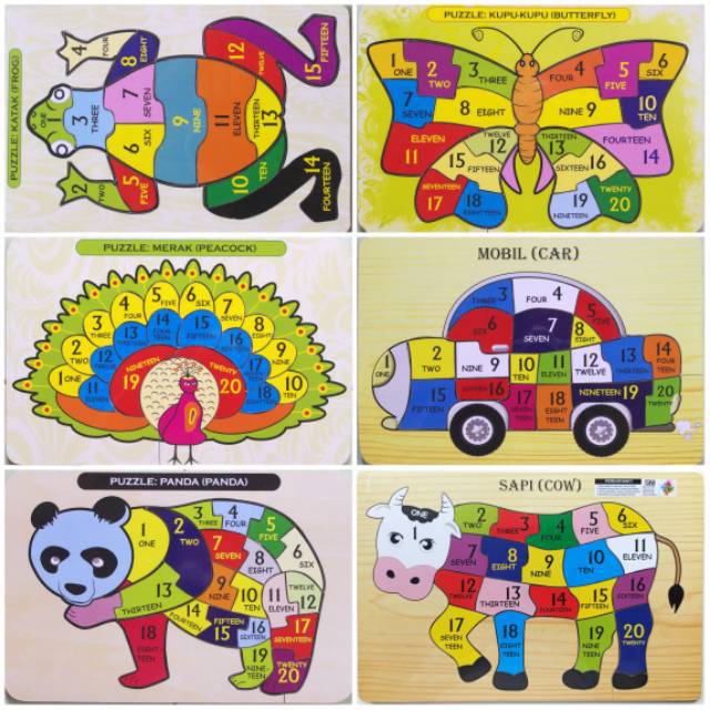 Jual PUZZLE ANGKA NUMBER (+words) - MAINAN PUZZLE KAYU EDUKASI ...