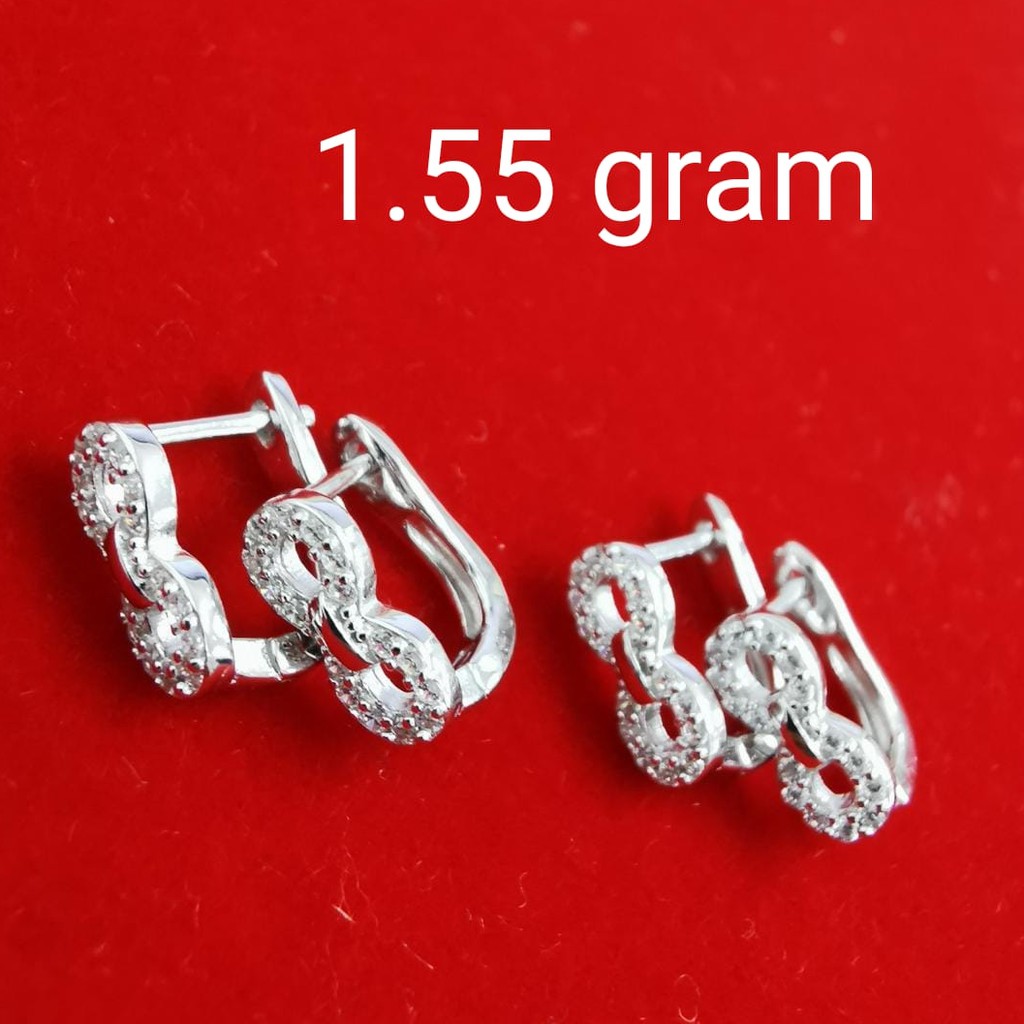 Jual PERHIASAN SILVER 925 ANTING JEPIT DEWASA FASHION WHITE | Shopee ...