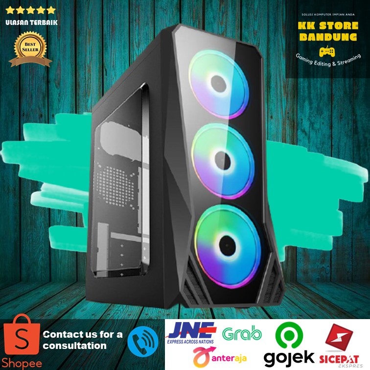 Jual CASING GAMING CASE PC SIMBADDA BATTLEGROUND 148 transparant side ...