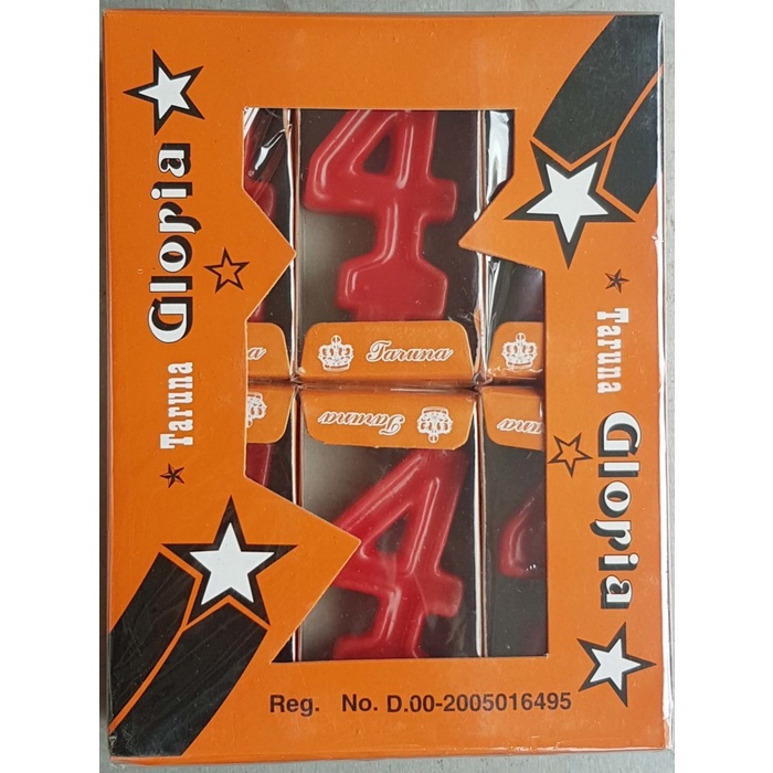 Jual Lilin Angka 4 Dus isi 12 pc Warna Merah Polos | Shopee Indonesia
