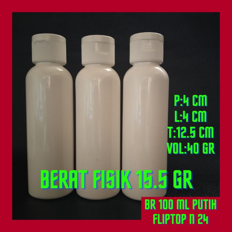 Jual botol 100ml tutup putih fliptop N24 | Shopee Indonesia