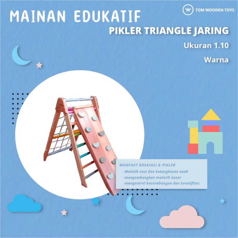 Jual READY STOK pikler triangle satu sisi jaring mainan prosotan anak ...