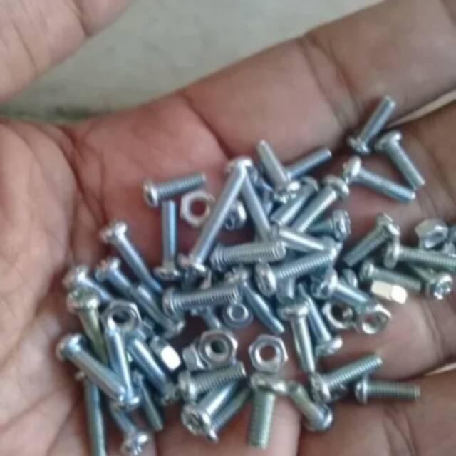 Jual Baut 3mm x 6.10.15.20.25.30 sepasang baut dan mur | Shopee Indonesia