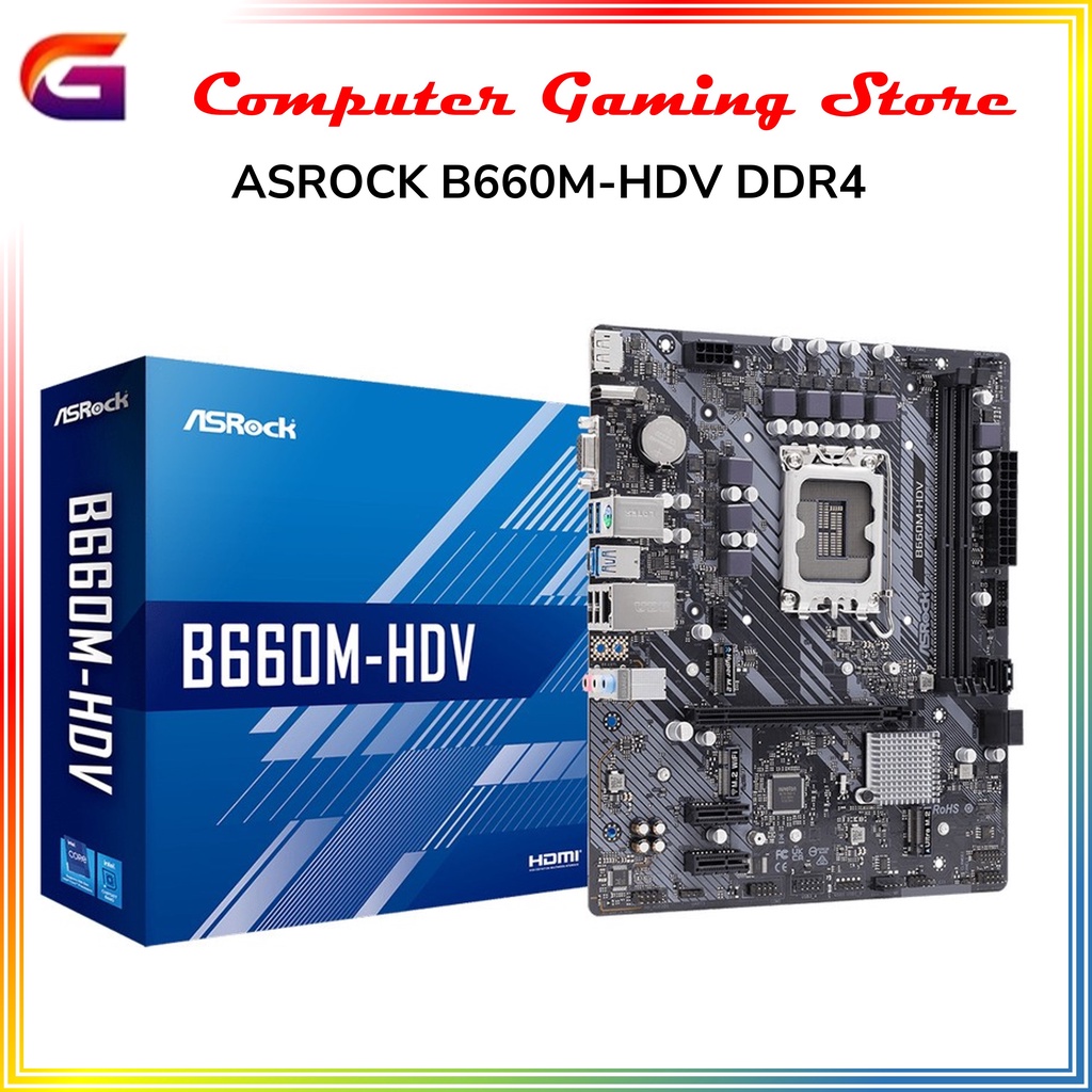 Jual ASROCK B660M-HDV DDR4 Motherboard Intel LGA 1700, Gen12 | Shopee ...