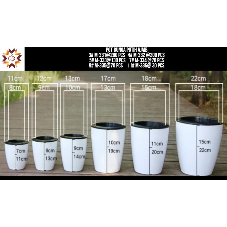 Jual Pot Bunga Putih Tahan hujan dan sinar matahari Pot Tanaman Plastik ...