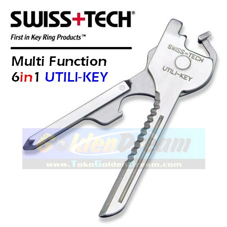 Jual Swiss Tech 6in1 Utili Key Ring Multi Tool Folding Knife Pocket ...