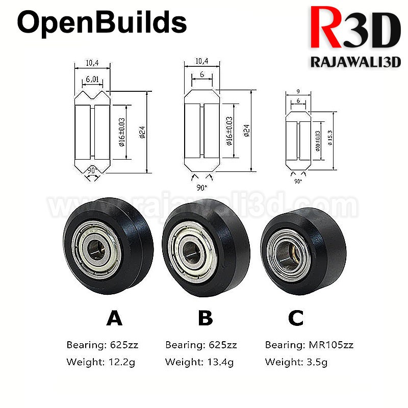 Jual Open Builds CNC V-Slot POM Delrin V Wheel V-Wheel Kit | Shopee Indonesia
