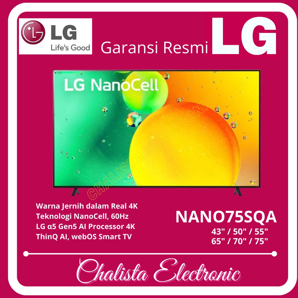 Jual LG 50NANO75 4K NanoCell UHD AI ThinQ Smart TV 50 Inch 50NANO75SQA | Shopee Indonesia